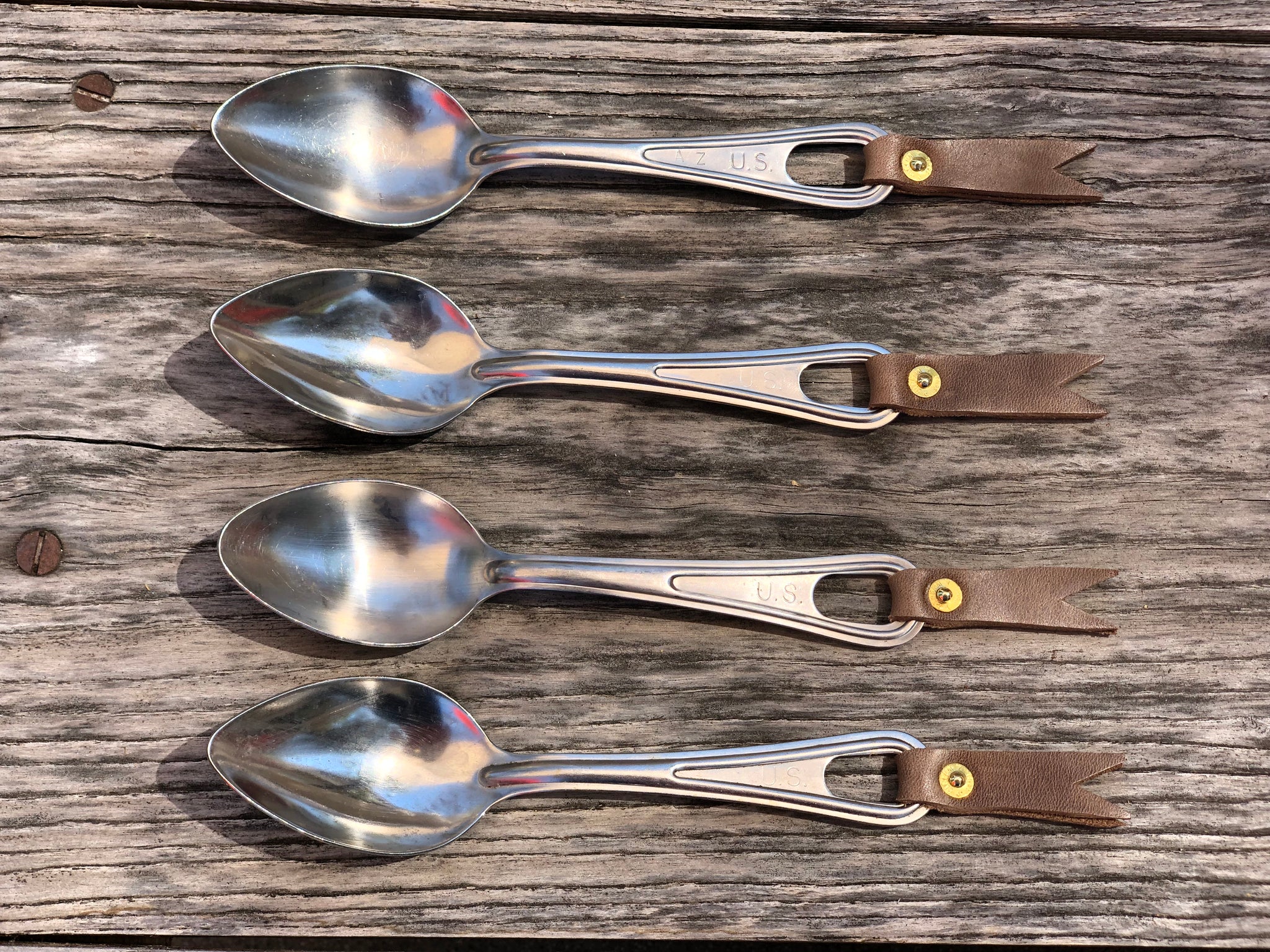 Vintage WWII Stainless Steel Army Spoons with CXL Tassels Set of 4 ...